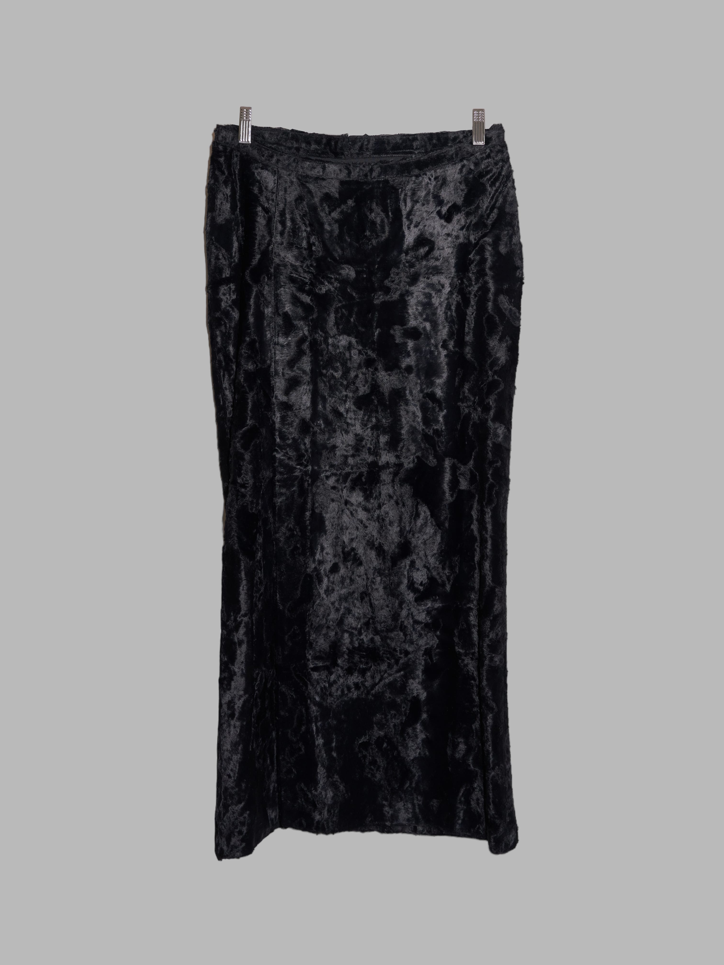 Jean Colonna 1990s long black faux fur front split skirt – Filter store