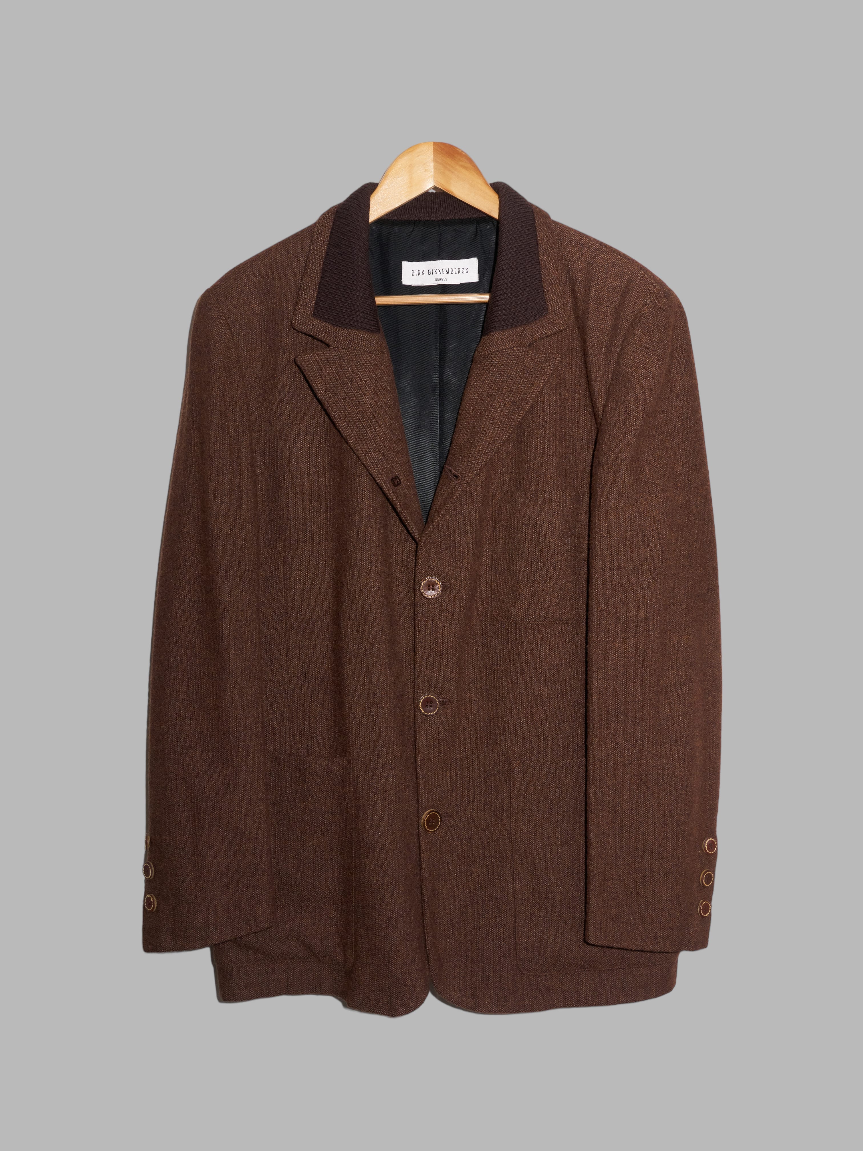 Dirk Bikkembergs Hommes 1980s brown wool four button blazer – Filter store