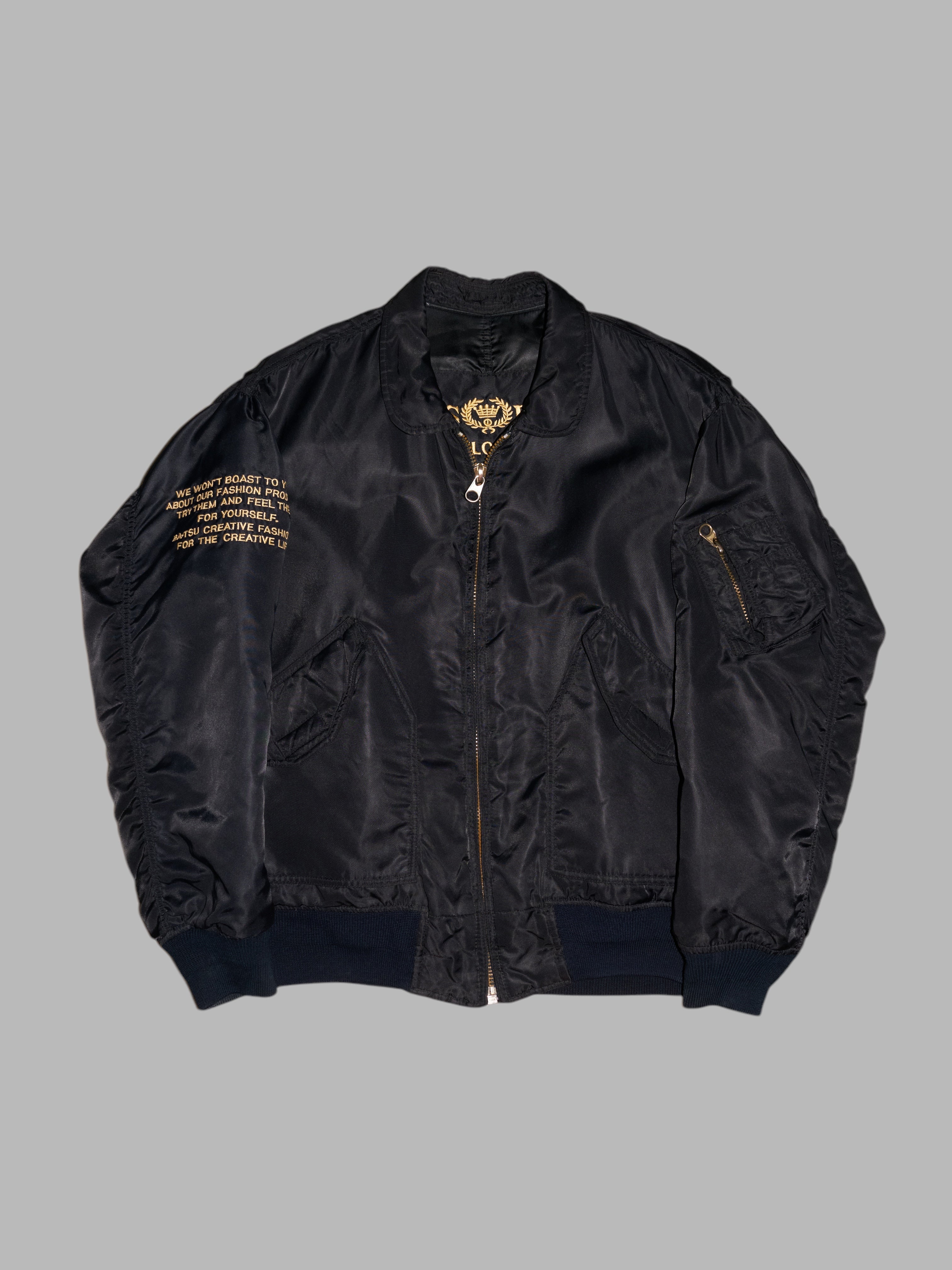 Men’s Ba-tsu 1980s reversible black nylon CWU-45P MA-2 bomber jacket ...