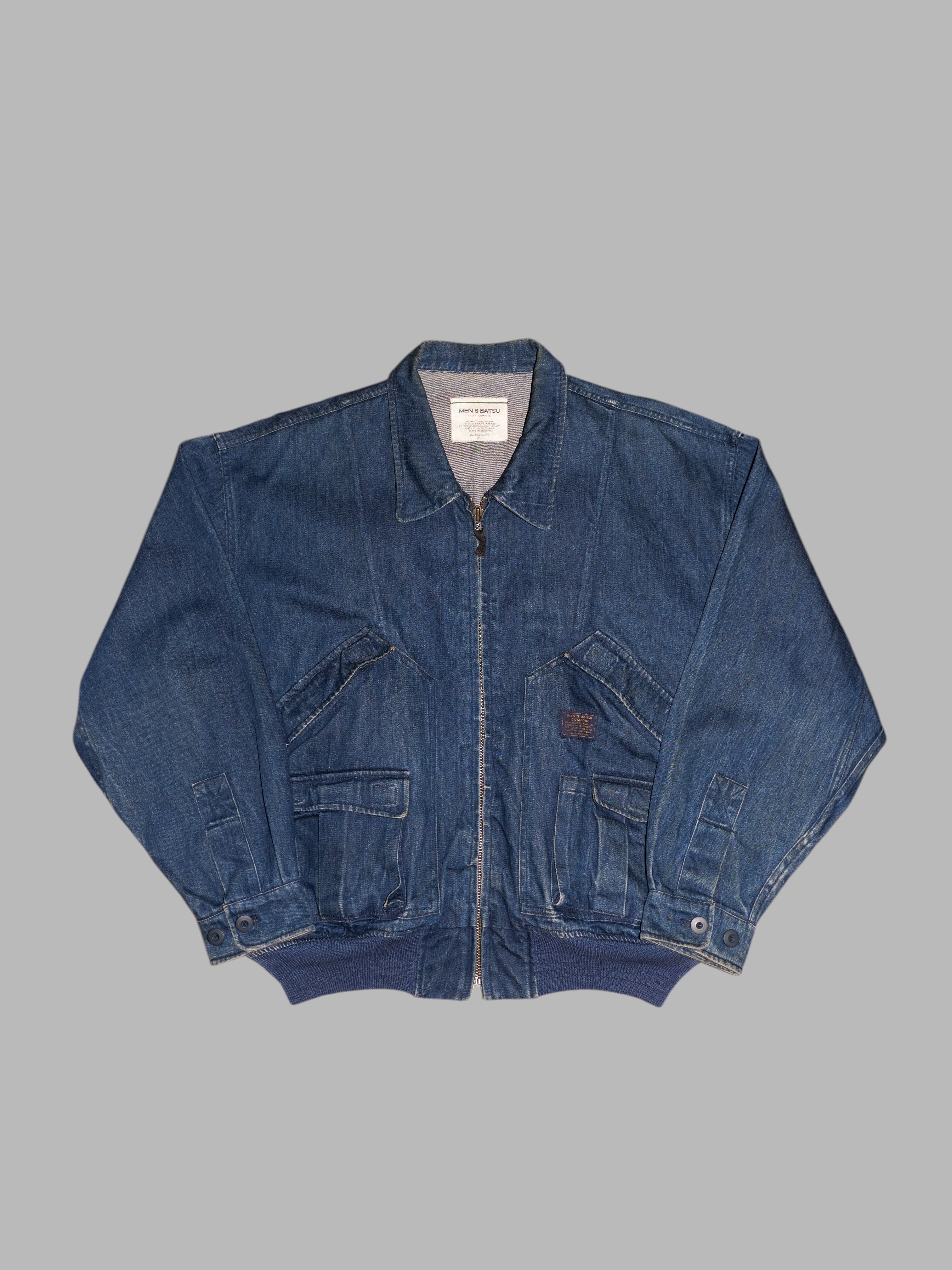 Men’s Ba-tsu 1980s indigo denim multi pocket bomber jacket – Filter store