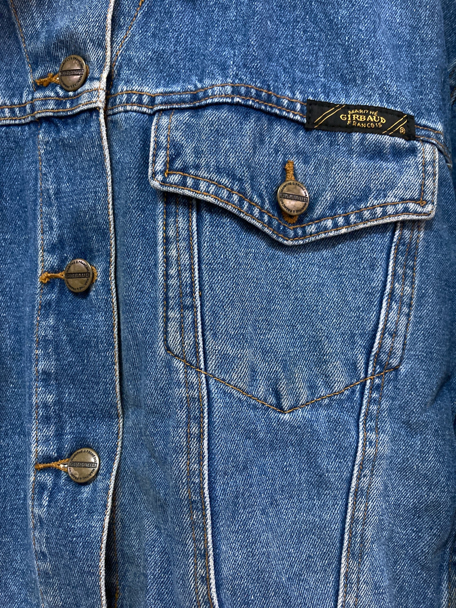 Marithe Francois Girbaud stonewashed denim jacket with Marithe Francois Girbaud stonewashed denim jacket with