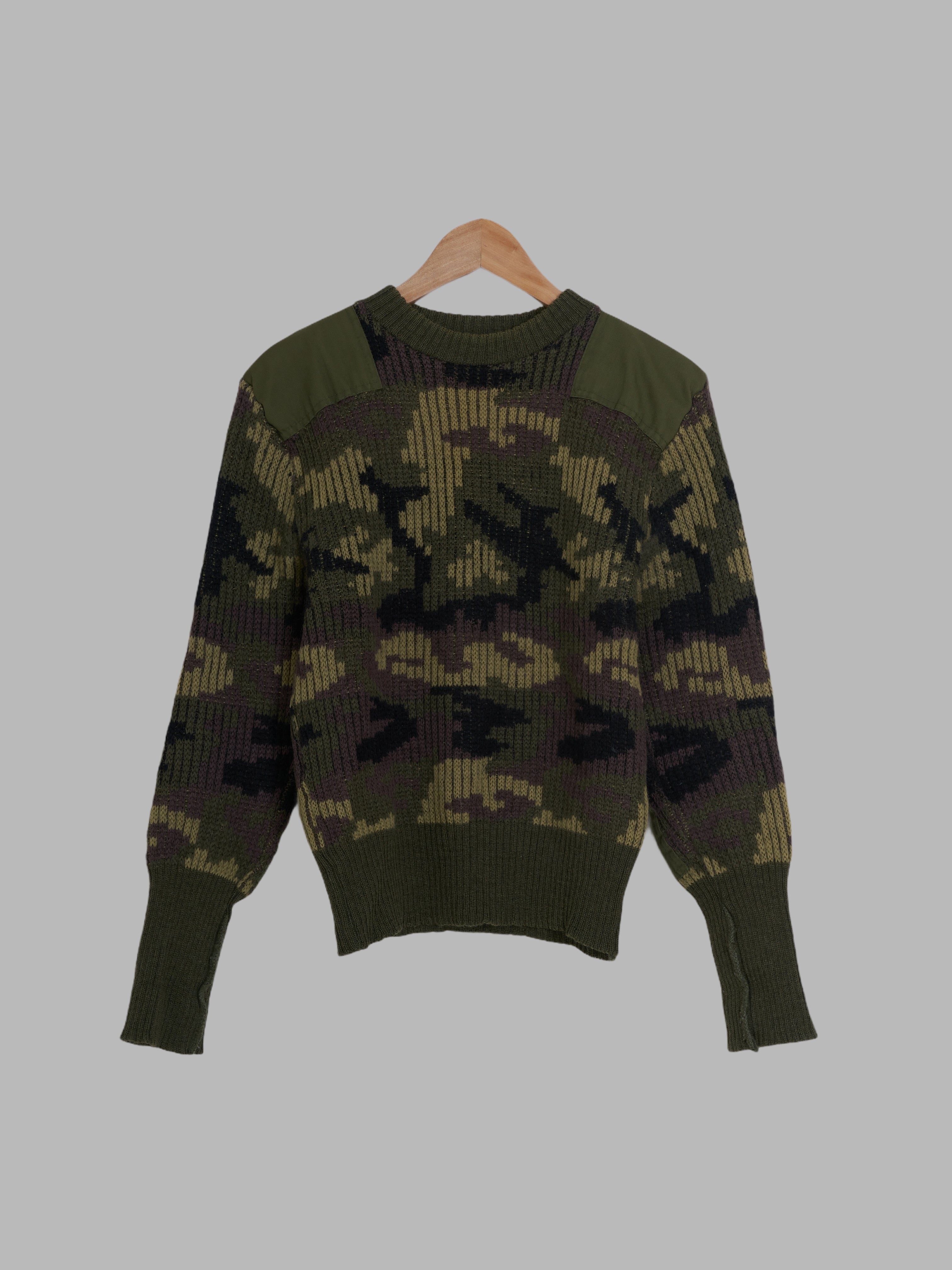 Peter Storm 1998 khaki camo wool rib W1 proofed waterproof army jumper ...