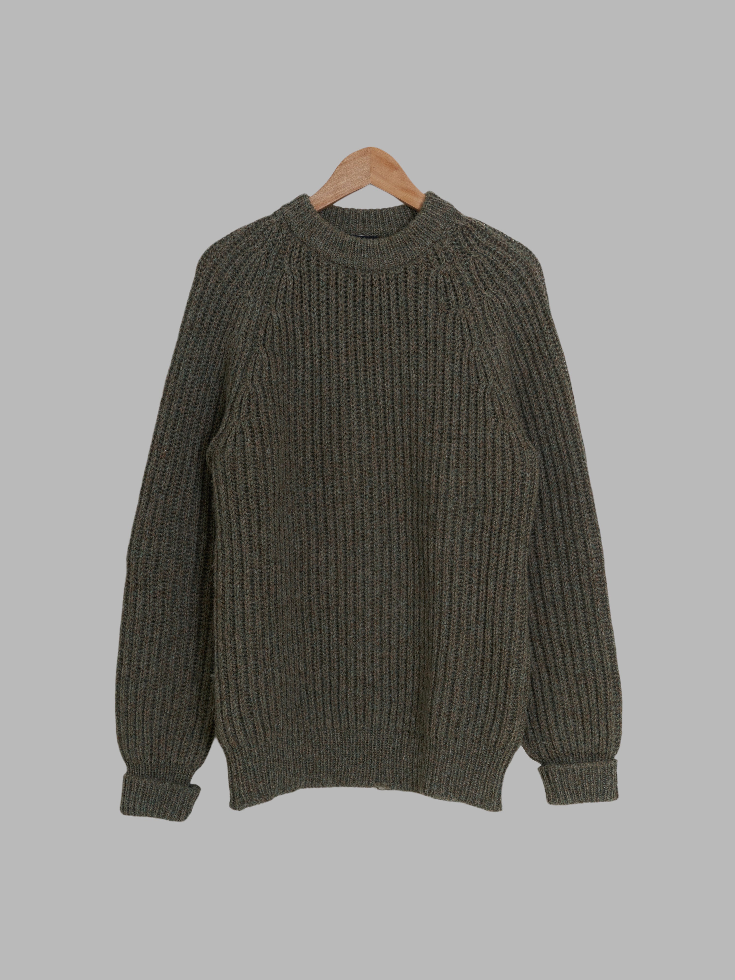 Peter Storm 1989 khaki W1 proofed wool waterproof crew neck jumper ...