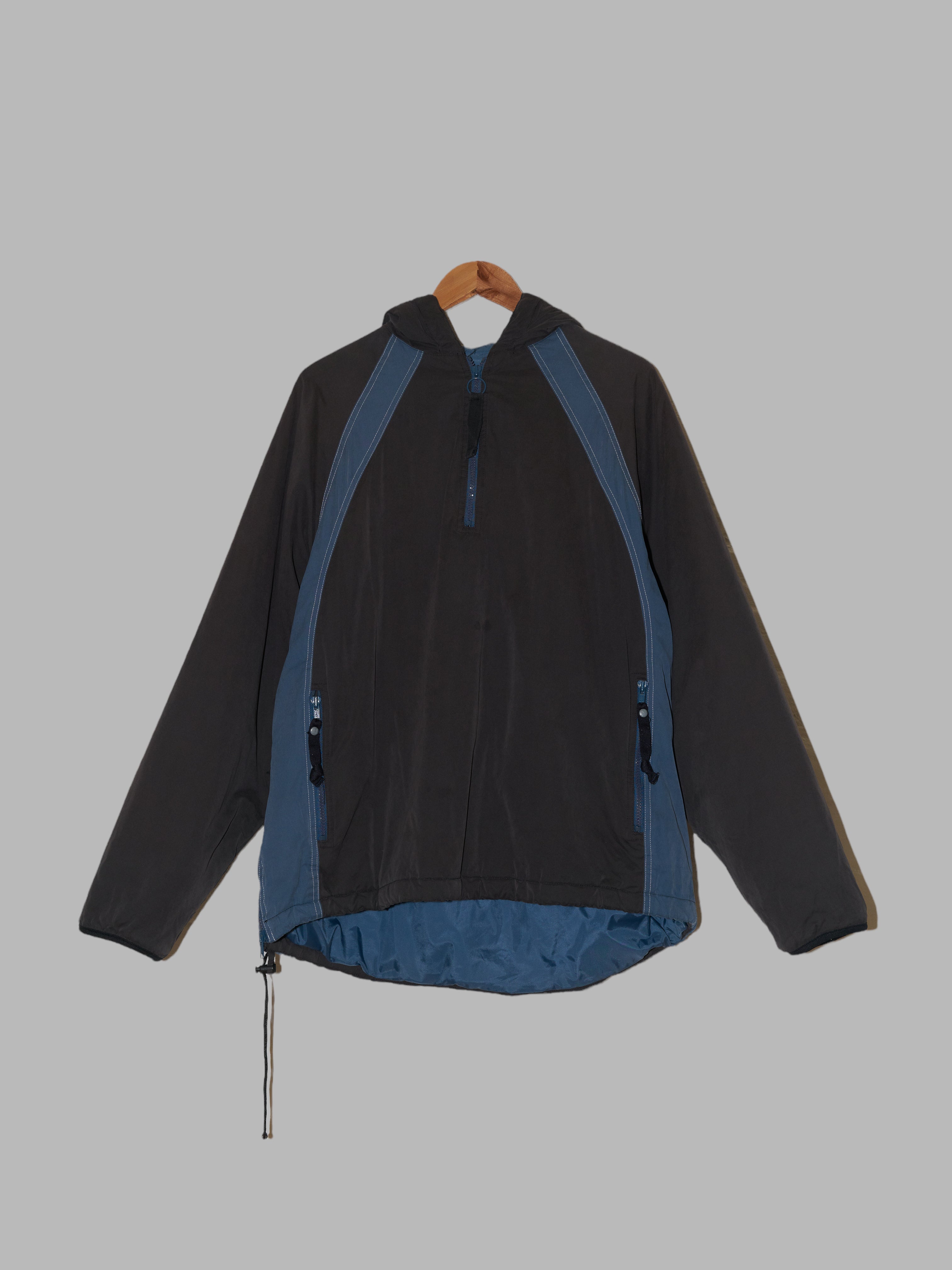 Armani Jeans dark grey padded pullover parka with blue stripe – Filter ...